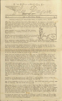 "Embry-Riddle Fly Paper 1940-12-07" by Embry-Riddle School of Aviation