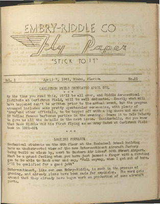"Embry-Riddle Fly Paper 1941-04-07" by Embry-Riddle School of Aviation