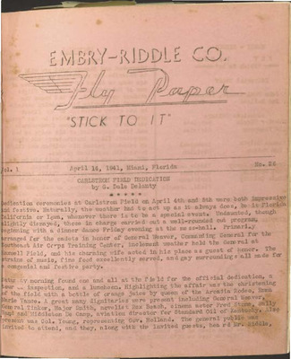 "Embry-Riddle Fly Paper 1941-04-14" by Embry-Riddle School of Aviation