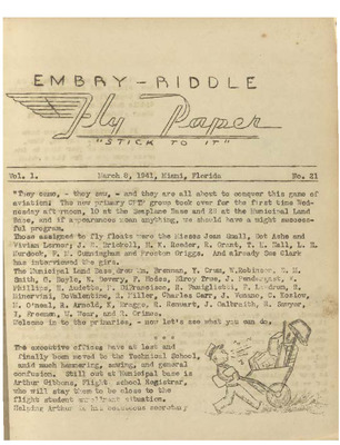 "Embry-Riddle Fly Paper 1941-03-08" by Embry-Riddle School of Aviation