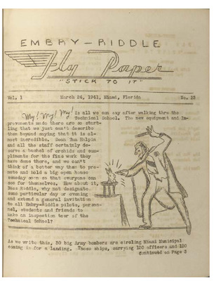 "Embry-Riddle Fly Paper 1941-03-24" by Embry-Riddle School of Aviation