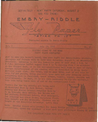 "Embry-Riddle Fly Paper 1941-07-29" by Embry-Riddle School of Aviation