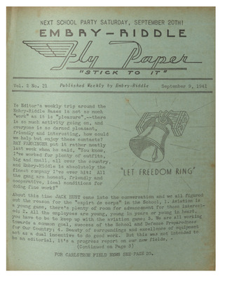 "Embry-Riddle Fly Paper 1941-09-09" by Embry-Riddle School of Aviation