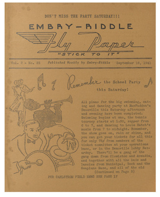 "Embry-Riddle Fly Paper 1941-09-16" by Embry-Riddle School of Aviation