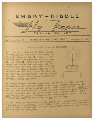 "Embry-Riddle Fly Paper 1941-10-15" by Embry-Riddle School of Aviation