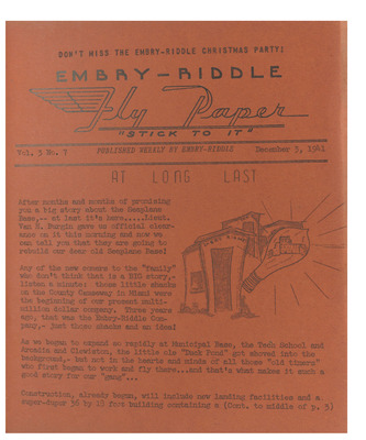 "Embry-Riddle Fly Paper 1941-12-03" by Embry-Riddle School of Aviation