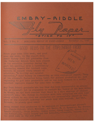 "Embry-Riddle Fly Paper 1941-11-12" by Embry-Riddle School of Aviation